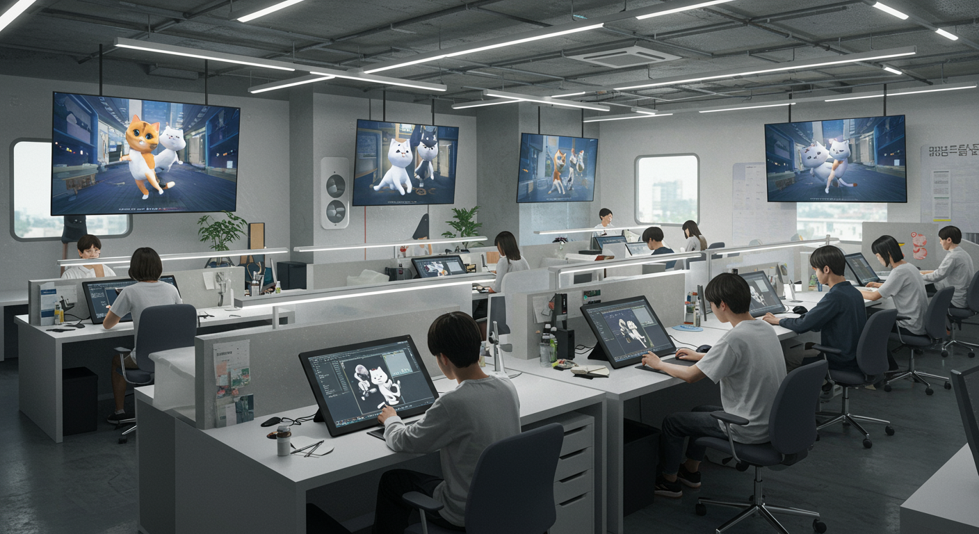 CJ ENM AI 애니메이션 'Cat Biggie' 제작 비화